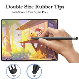 Smozer Stylus Pens for Touch Screens(2-Pack), Sensitivity & Precision Stylus Pens for iPhone/iPad Pro/Samsung Galaxy/Tablets and All capacitive Touch Screen Devices + 4 Replaceable Rubber Tips