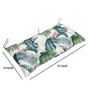 Srutirbo Waterproof Indoor/Outdoor Bench Cushion Garden Non-Slip Swing Chair Cushion,Thicken 8CM Loveseat Cushion Patio Furniture Swing Wicker Garden Bench, Indoor Lounger Seat (47x19in, Hawaiian)