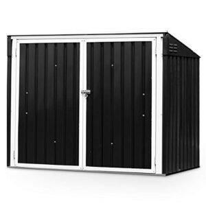 Goplus 6' x 3' Outdoor Storage Shed, Multi-Purpose Galvanized Steel Garden Shed with Air Vent and Lockable Door, Tool Storage Shed for Backyard, Patio & Lawn