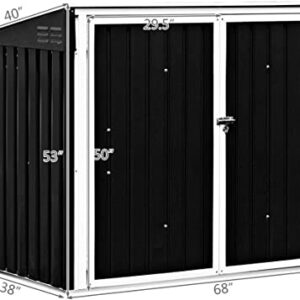 Goplus 6' x 3' Outdoor Storage Shed, Multi-Purpose Galvanized Steel Garden Shed with Air Vent and Lockable Door, Tool Storage Shed for Backyard, Patio & Lawn