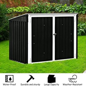 Goplus 6' x 3' Outdoor Storage Shed, Multi-Purpose Galvanized Steel Garden Shed with Air Vent and Lockable Door, Tool Storage Shed for Backyard, Patio & Lawn