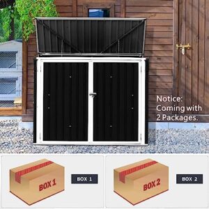 Goplus 6' x 3' Outdoor Storage Shed, Multi-Purpose Galvanized Steel Garden Shed with Air Vent and Lockable Door, Tool Storage Shed for Backyard, Patio & Lawn