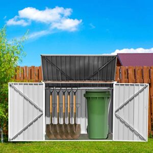 Goplus 6' x 3' Outdoor Storage Shed, Multi-Purpose Galvanized Steel Garden Shed with Air Vent and Lockable Door, Tool Storage Shed for Backyard, Patio & Lawn