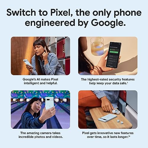 Google Pixel 7a - Unlocked Android Cell Phone - Smartphone with Wide Angle Lens and 24-Hour Battery - 128 GB -  Sea