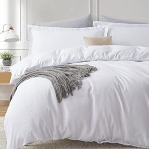 Hearth & Harbor Twin Duvet Cover Set - Soft White Duvet Cover Twin, Double Brushed Twin/Twin XL Duvet Cover 2 Piece with Button Closure, 1 Twin Size Duvet Cover 68x90 inches and 1 Pillow Sham