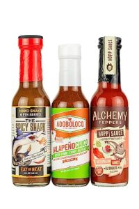 hot ones season 21 heat pack hot sauces: mako snake, jalapeno chico, watermelon ghost, 5 fl oz. (3-pack)