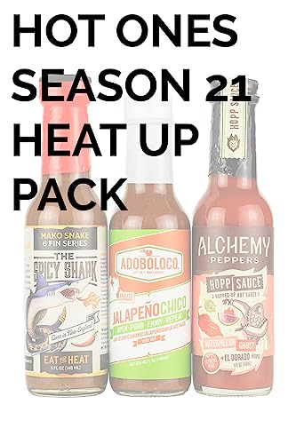 Hot Ones Season 21 Heat Pack Hot Sauces: Mako Snake, Jalapeno Chico, Watermelon Ghost, 5 fl oz. (3-Pack)