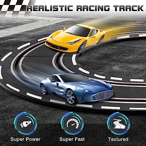 Kids Toy-Electric Powered Slot Car Race Track Set with Dual Racing Game Lap Counter Circular Overpass Track,Boys Toys for 6 7 8-12 Years Old Boy Girl Best Gifts