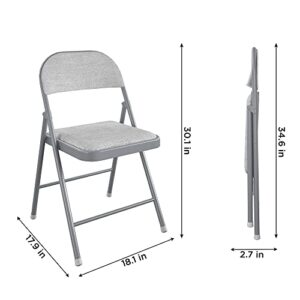 COSCO SmartFold® Fabric Folding Chair, 4-Pack, Gray