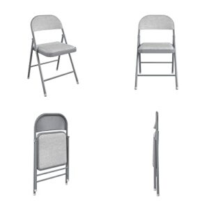 COSCO SmartFold® Fabric Folding Chair, 4-Pack, Gray