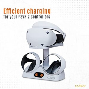 CYBVR Controller Charging Station for PS VR2, Fast Charging PSVR2 Headset Display Stand and Charger with Magnetic Port, PSVR 2 Lightning Charger with LED Display Lights, Organizer Dock for PS VR 2