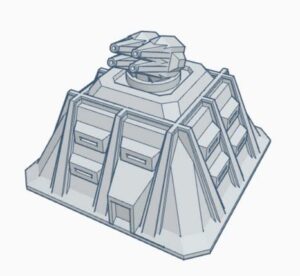 quad gun turret emplacement 6mm/8mm terrain compatible epic, adeptus titanicus, hex maps