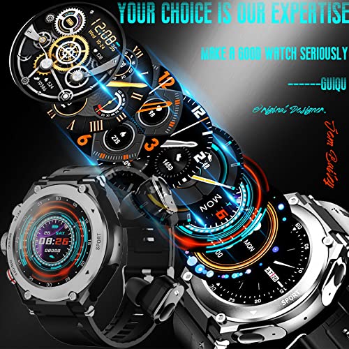 GUIQU Smart Watch with Earbuds, 6D Sound Effects, 1.3" HD Touch Screen, IP67 Waterproof, Sports Watch for Built-in GPS, Adventure Tactical Watch Compatible Android Phones and iOS