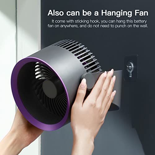 MOSILA Air Circulator Fan, 6000 mAh Battery Vortex Fan with 70ft Powerful Airflow, Quiet Table Fan for Home, 9 Inch, 90° Adjustable Tilt, 3 Speeds Settings, Portable Fan for Office, Kitchen, Home