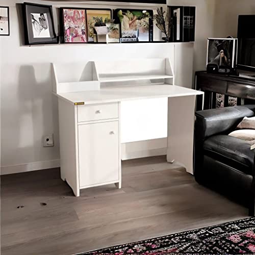 ALISENED Computer Desk with Drawers and Hutch,Small Home Office Desk，Wood Desk Executive Desks with Storage Shelf, Writing Desk with File Drawer for Bedroom Small Space