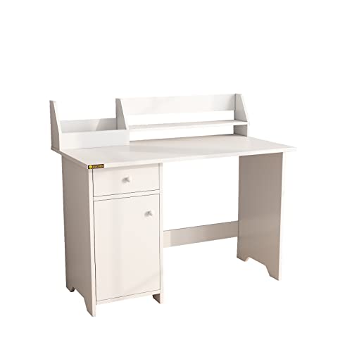 ALISENED Computer Desk with Drawers and Hutch,Small Home Office Desk，Wood Desk Executive Desks with Storage Shelf, Writing Desk with File Drawer for Bedroom Small Space