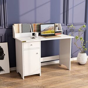 ALISENED Computer Desk with Drawers and Hutch,Small Home Office Desk，Wood Desk Executive Desks with Storage Shelf, Writing Desk with File Drawer for Bedroom Small Space