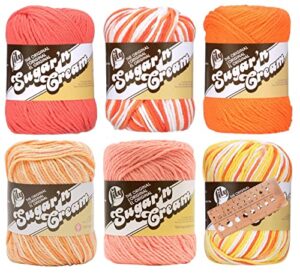 lily sugar 'n cream yarn assortment - 100% cotton (creamsicle)