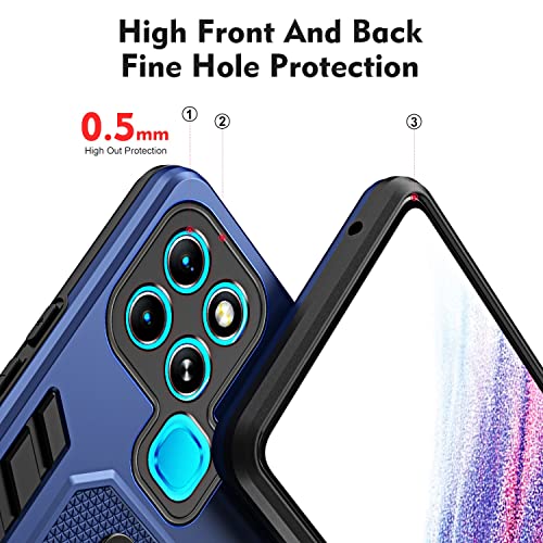 Phone Case Case Compatible with Infinix Smart 6, Compatible with Infinix Smart 6 Case Heavy Duty Shock Absorption Full Body Protective Case TPU Rubber and Hard PC Phone Case Cover with Retractable han