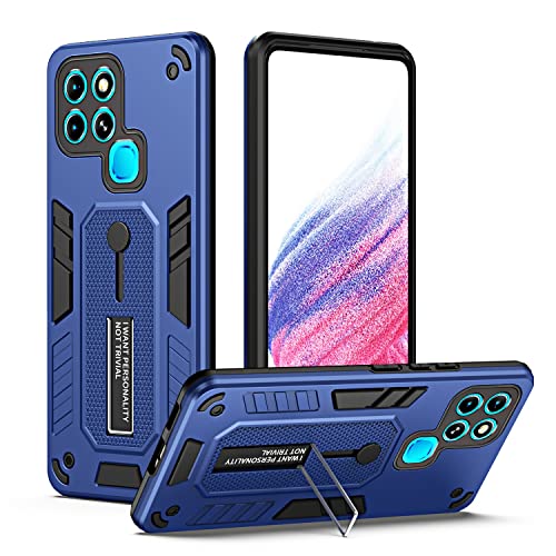 Phone Case Case Compatible with Infinix Smart 6, Compatible with Infinix Smart 6 Case Heavy Duty Shock Absorption Full Body Protective Case TPU Rubber and Hard PC Phone Case Cover with Retractable han