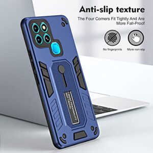 Phone Case Case Compatible with Infinix Smart 6, Compatible with Infinix Smart 6 Case Heavy Duty Shock Absorption Full Body Protective Case TPU Rubber and Hard PC Phone Case Cover with Retractable han