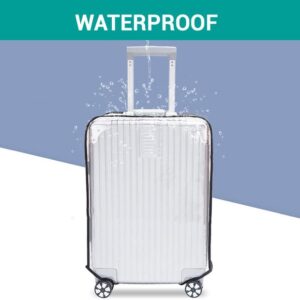 Clear Suitcase Cover - 20 24 26 28 30 Inch Waterproof PVC Suitcase Cover - Transparent Travel Suitcase Wrap - Protective Cover Case for Wheeled Luggage (20-Inch)