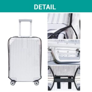 Clear Suitcase Cover - 20 24 26 28 30 Inch Waterproof PVC Suitcase Cover - Transparent Travel Suitcase Wrap - Protective Cover Case for Wheeled Luggage (20-Inch)