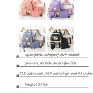 Kawaii Backpack Pins Accessorie 4Pcs Set Cute Kawaii Rucksack for School Bag Cute Aesthetic Backpack