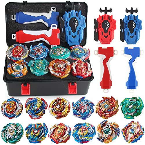 Bey Battling Top Burst Launcher Grip Toy Blade Set Game Storage Box 12 Top Burst Gyros 2 Launchers Great Birthday Gift for Boys Children Kids