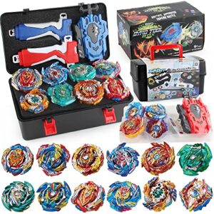 Bey Battling Top Burst Launcher Grip Toy Blade Set Game Storage Box 12 Top Burst Gyros 2 Launchers Great Birthday Gift for Boys Children Kids