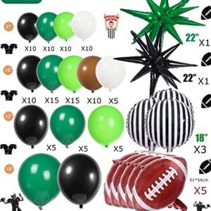 Football Balloon garland arch kit Dark green Brown black balloon large mylar starburst for sport theme eagle super bowl touch down birthday decorations