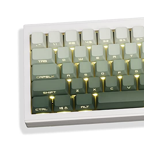 134 Keys Double Shot PBT Keycaps OEM Profile Gradient Green Backlit Keycap Set Fit for 61/64/87/104/108 Cherry Mx Switches Mechanical Keyboard