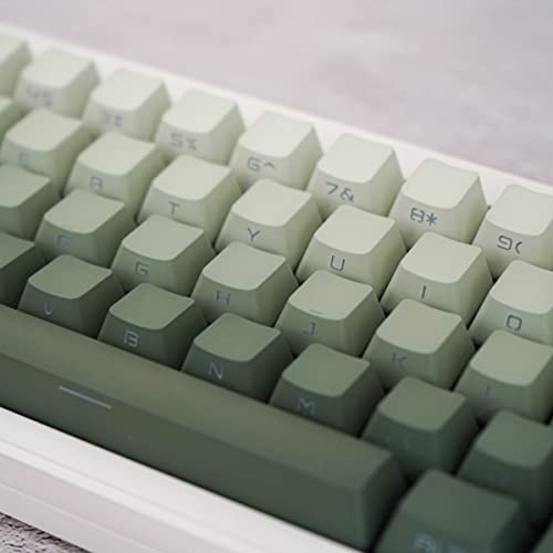 134 Keys Double Shot PBT Keycaps OEM Profile Gradient Green Backlit Keycap Set Fit for 61/64/87/104/108 Cherry Mx Switches Mechanical Keyboard