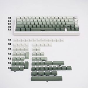 134 Keys Double Shot PBT Keycaps OEM Profile Gradient Green Backlit Keycap Set Fit for 61/64/87/104/108 Cherry Mx Switches Mechanical Keyboard