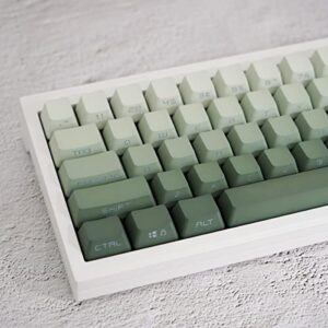 134 Keys Double Shot PBT Keycaps OEM Profile Gradient Green Backlit Keycap Set Fit for 61/64/87/104/108 Cherry Mx Switches Mechanical Keyboard