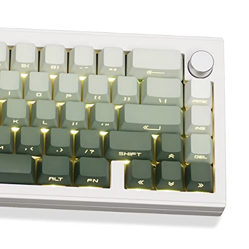 134 Keys Double Shot PBT Keycaps OEM Profile Gradient Green Backlit Keycap Set Fit for 61/64/87/104/108 Cherry Mx Switches Mechanical Keyboard