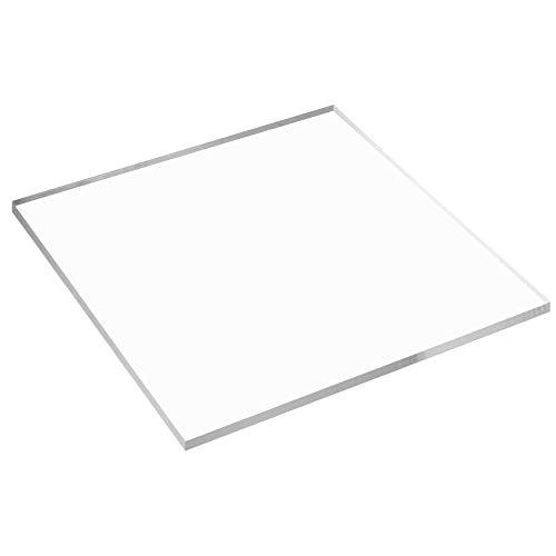 KAITELA 12" x 12" Clear Acrylic Sheet 1/4 inch Thick (6mm) Cast Plexiglass Square Sheets for Signage, Craft, Display Projects, Laser Cutting, Engrave