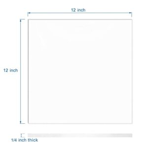 KAITELA 12" x 12" Clear Acrylic Sheet 1/4 inch Thick (6mm) Cast Plexiglass Square Sheets for Signage, Craft, Display Projects, Laser Cutting, Engrave