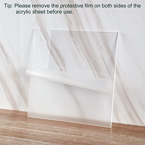 KAITELA 12" x 12" Clear Acrylic Sheet 1/4 inch Thick (6mm) Cast Plexiglass Square Sheets for Signage, Craft, Display Projects, Laser Cutting, Engrave