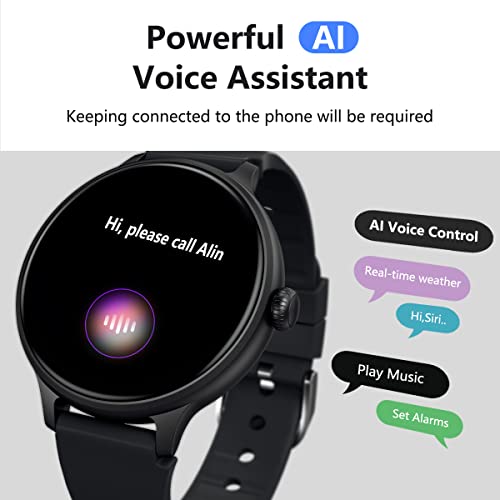 FITVII Smart Watch Answer/Make Call, Fitness Tracker with 24/7 Blood Pressure Heart Rate and Blood Oxygen Monitor, Sleep Tracker Calorie Step Counter Waterproof Smartwatch for Android iOS Women Men