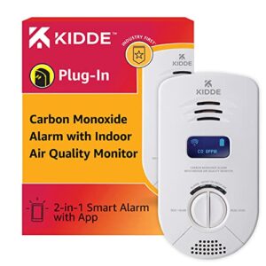 kidde smart carbon monoxide detector & indoor air quality monitor, plug in wall, wifi, alexa compatible device, voice & app alerts