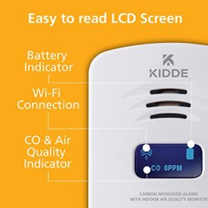 Kidde Smart Carbon Monoxide Detector & Indoor Air Quality Monitor, Plug In Wall, WiFi, Alexa Compatible Device, Voice & App Alerts