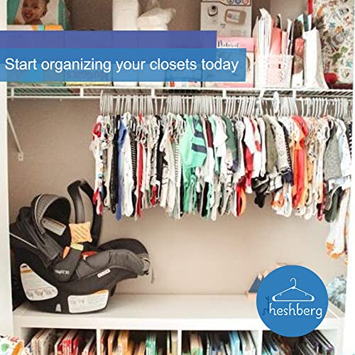 Heshberg Kids and Babies Plastic Hangers - Space-Saving, Durable, and Cute Closet Organization Solution, 60 Pack (Black)