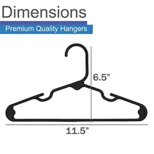 Heshberg Kids and Babies Plastic Hangers - Space-Saving, Durable, and Cute Closet Organization Solution, 60 Pack (Black)