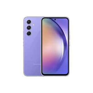 samsung galaxy a54 5g + 4g lte (256gb + 8gb) unlocked worldwide dual sim (only t-mobile/mint/metro usa market) 6.4" 120hz 50mp triple cam + (25w fast wall charger) (awesome violet (sm-a546m))