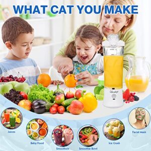 Portable Blender,22 Oz Mini Blender for Shakes and Smoothies,Personal Blender with Rechargeable USB,Fruit,Smoothie,Baby Food Mixing Machine Blender With 6 Blades,for Home,Kitchen,Travel,Sports