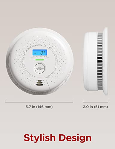 X-Sense Smoke and Carbon Monoxide Detector Combo, Wireless Interconnected Combination Smoke and Carbon Monoxide Detector with LCD Display & 10-Year Battery, RF Interconnected Model, 1-Pack