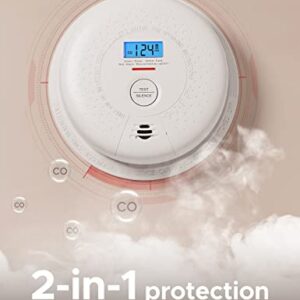 X-Sense Smoke and Carbon Monoxide Detector Combo, Wireless Interconnected Combination Smoke and Carbon Monoxide Detector with LCD Display & 10-Year Battery, RF Interconnected Model, 1-Pack