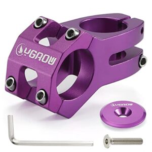 ygrow 31.8 stem 45mm bike stems mountain bike stem mtb stem 31.8 for most bicycle, road bike, bmx, fixie gear, cycling(aluminum alloy, purple)