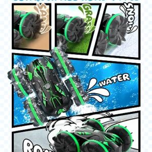 MARVTOWN Amphibious Remote Control Car, 4WD 2.4GHz Waterproof RC Car with 360° Flip and Low Battery Alarm, All Terrain Water Beach Pool RC Boat Toy for Boys and Girls of Age 6-12